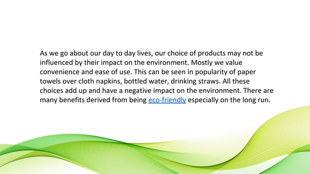 Benefits of being eco friendly | PDF