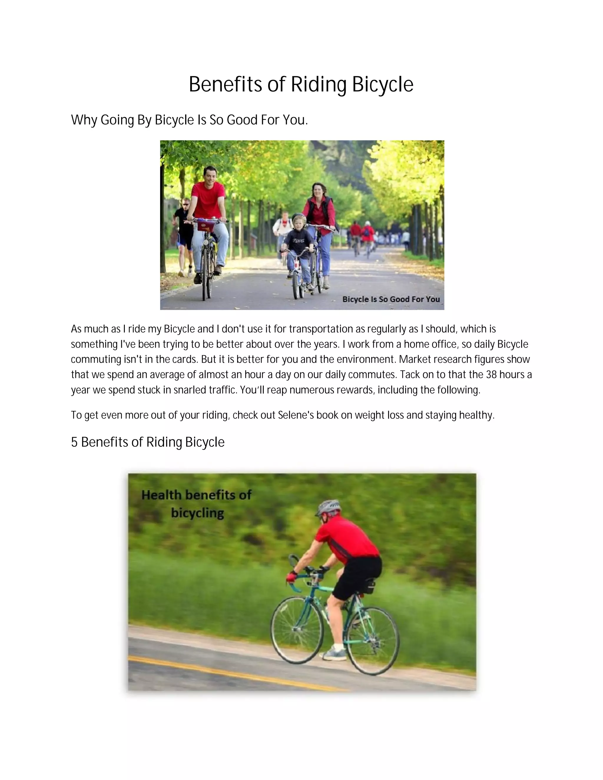 Benefits of bicycling (1) | PDF