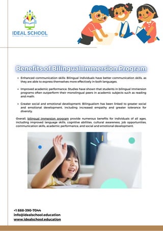 Benefits of Bilingual Immersion Program | PDF | Special Education ...