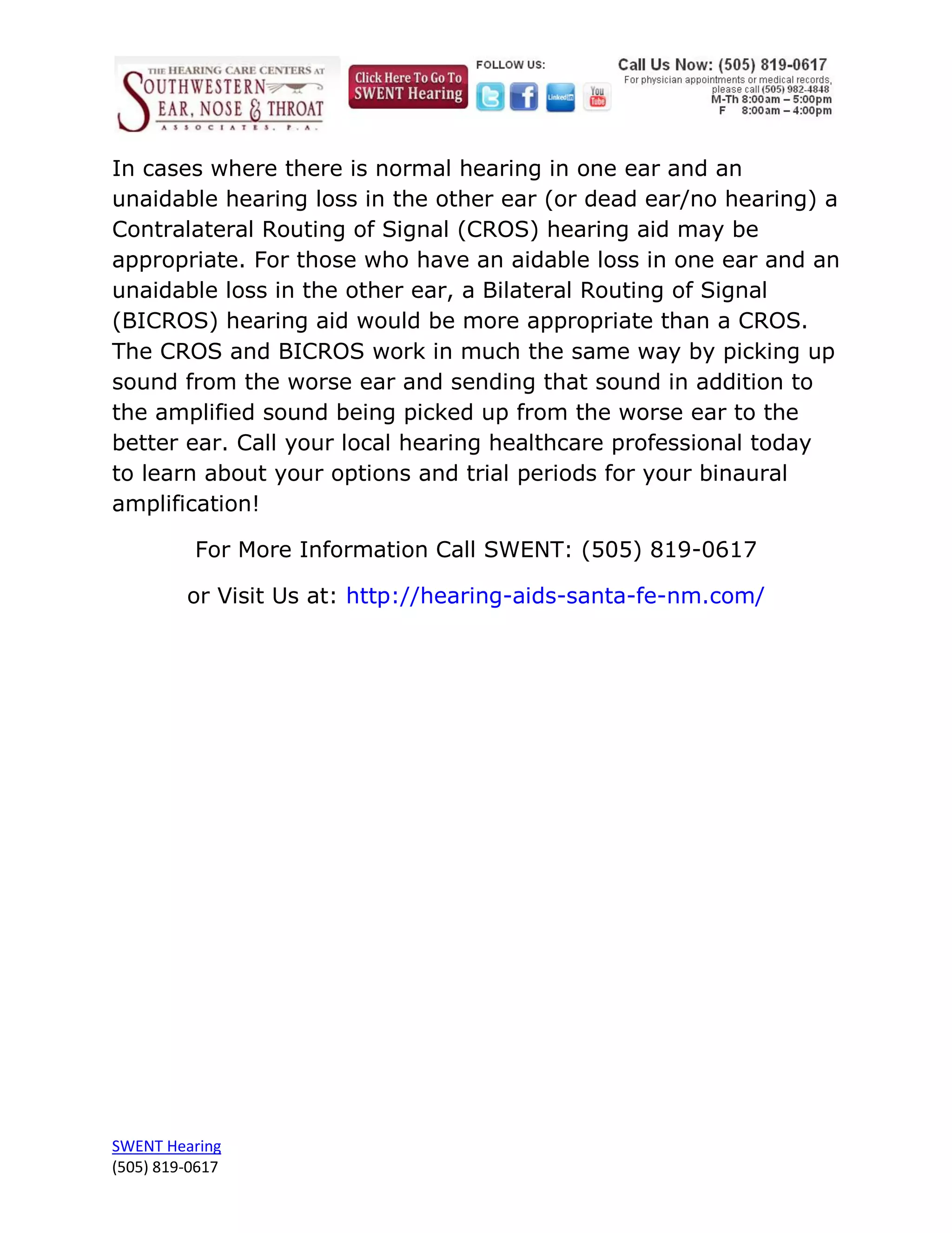 Benefits of binaural amplification | PDF