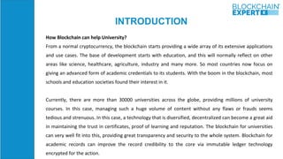 Benefits of blockchain for universities | PPT