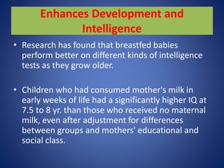 Benefits of breastfeeding for the baby | PPTX