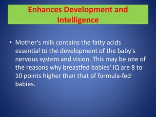 Benefits of breastfeeding for the baby | PPTX