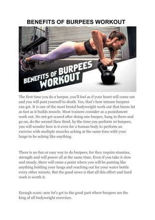 Benefits of burpees workout (DMoose Fitness) | PPTX | Bodybuilding | Sports