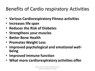 Benefits of cardio respiratory activities | PDF