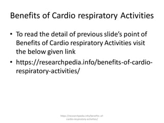 Benefits of cardio respiratory activities | PDF