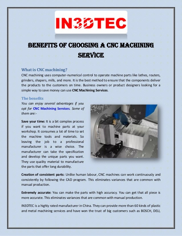 Benefits of Choosing a CNC Machining Service