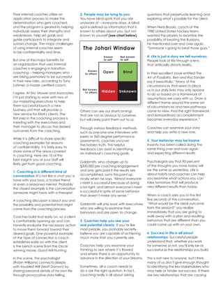 Benefits of Coaching - Human Resource Executive Magazine | PDF