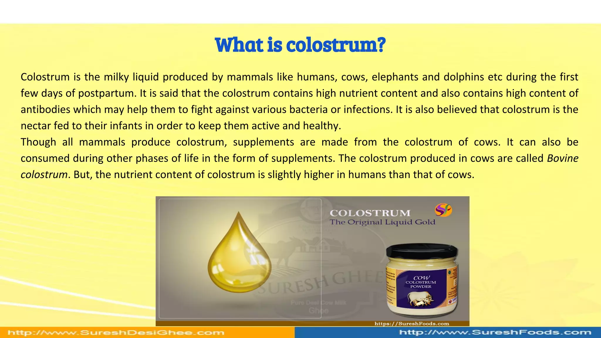 Benefits of colostrum powder – Bovine Colostrum | PPT