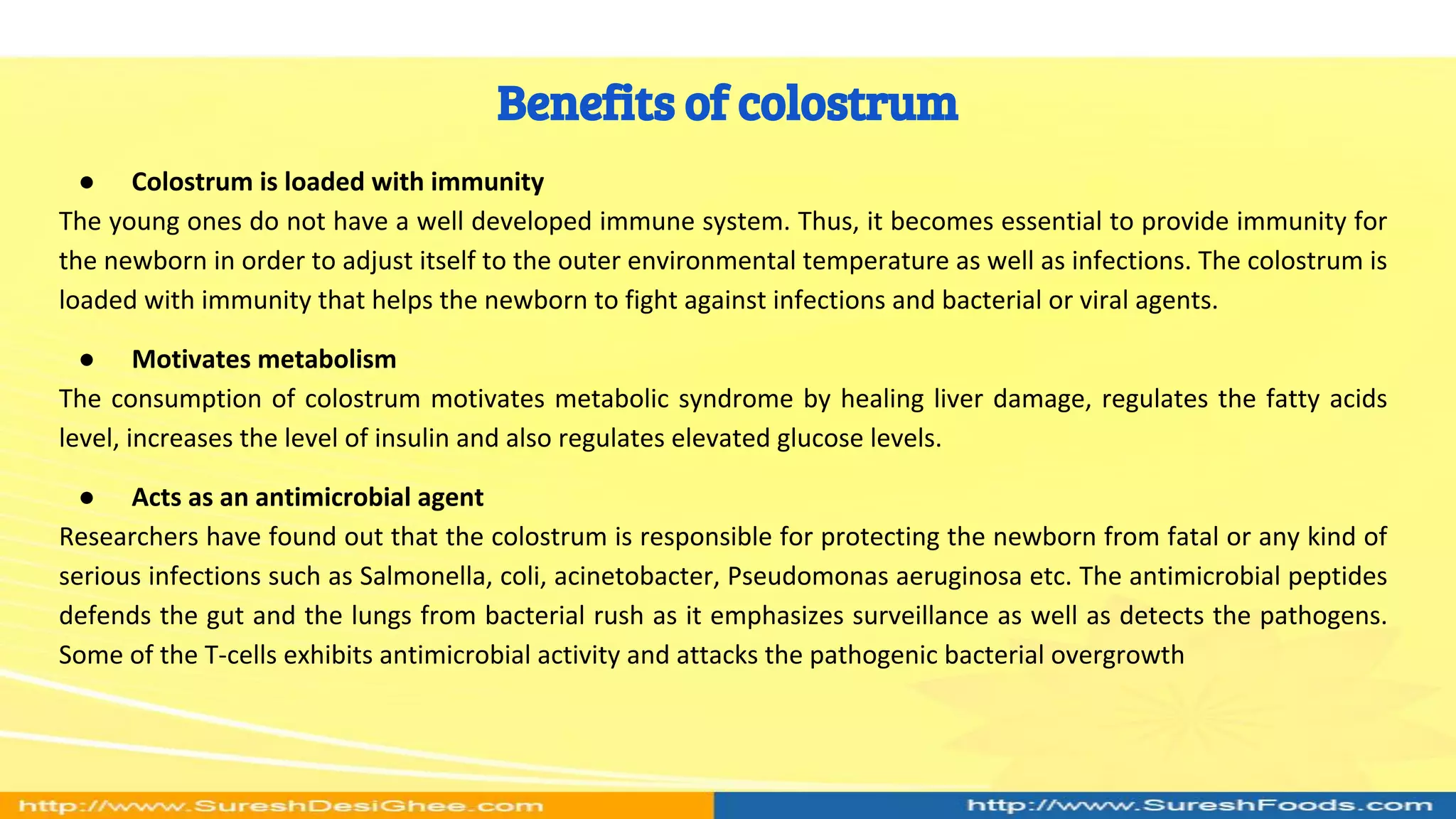 Benefits of colostrum powder – Bovine Colostrum | PPT