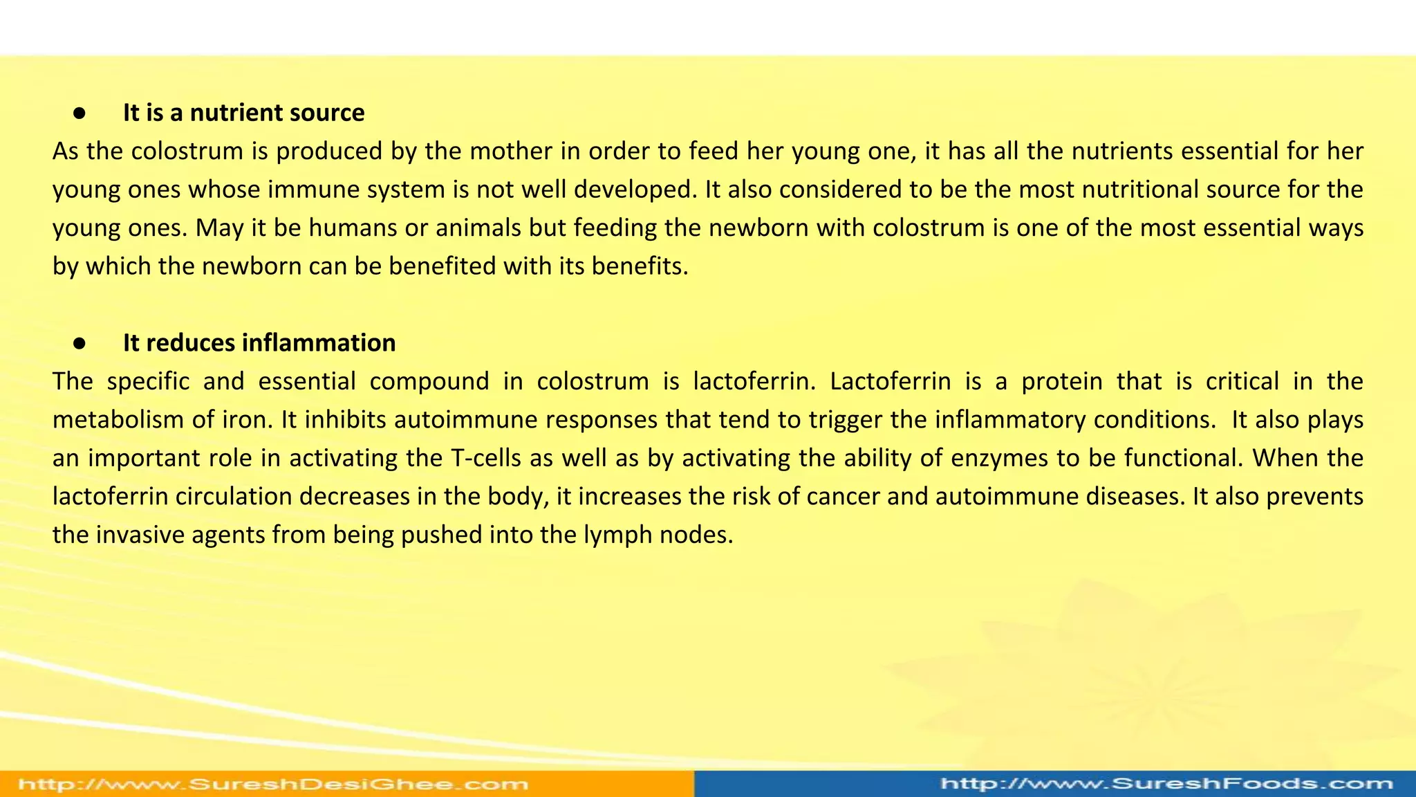Benefits of colostrum powder – Bovine Colostrum | PPT