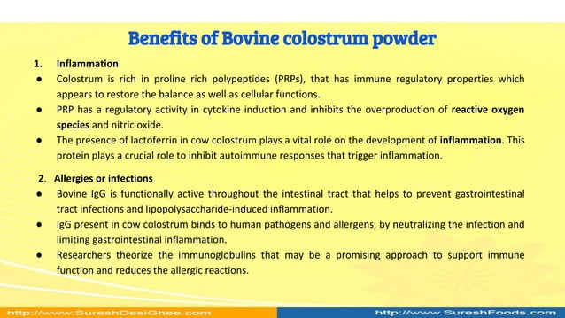 Benefits of colostrum powder – Bovine Colostrum | PPT