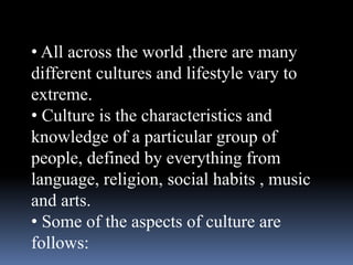 comparing and contrasting various cultural aspects | PPTX