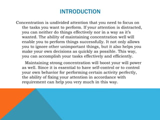 Benefits of concentration | PPT