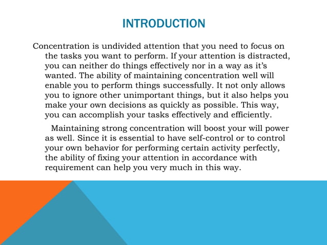 Benefits of concentration | PPT
