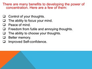 Benefits of concentration | PPT