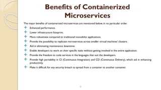 Benefits of Containers, Microservices and Containerized Microservices | PPT