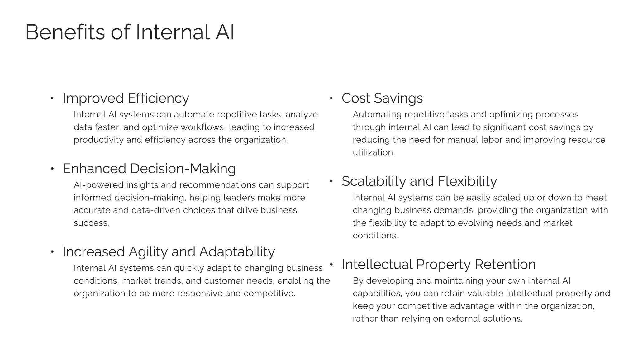 Benefits of Creating Your Own Internal AI as Part of a Center of ...