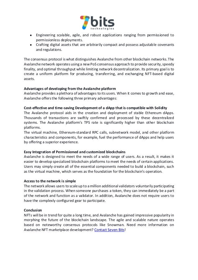 Benefits of developing an NFT Marketplace on the Avalanche marketplace ...