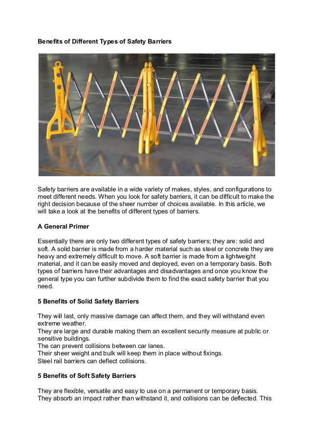 Different Types Of Barriers