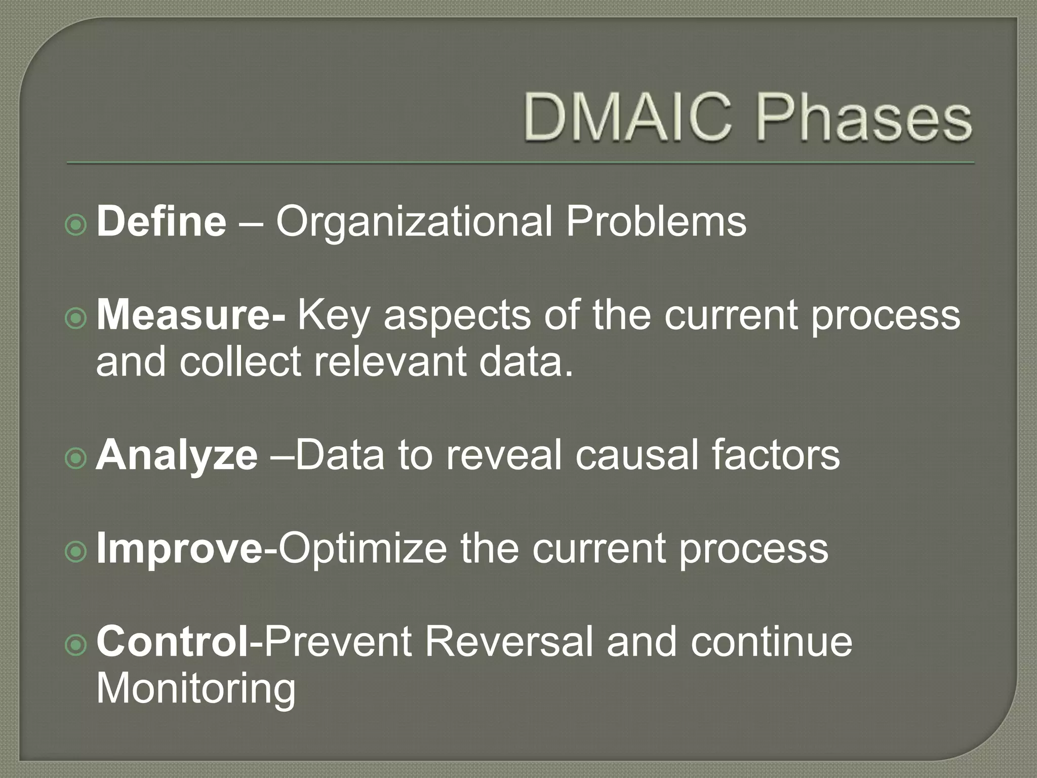Benefits Of Dmaic | PPTX