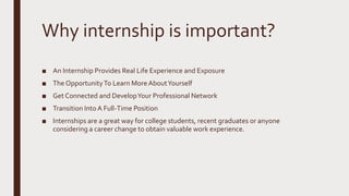 Benefits of doing an internship training | PDF