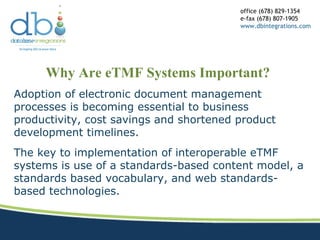 Benefits of an eTMF system | PPT