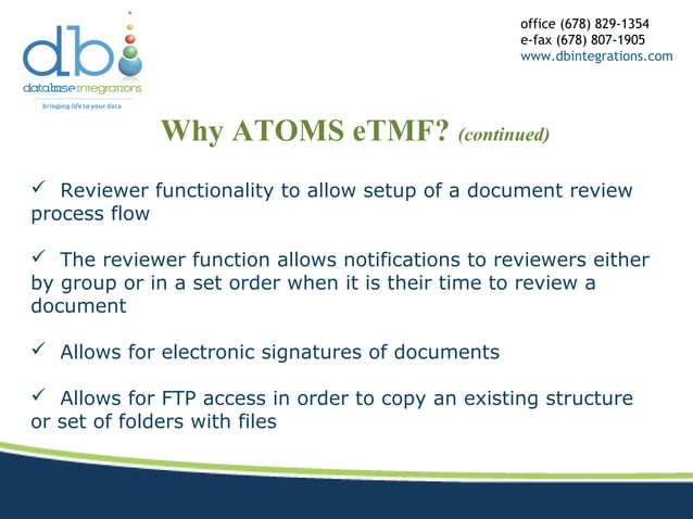Benefits of an eTMF system | PPT