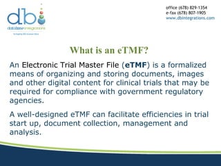 Benefits of an eTMF system | PPT