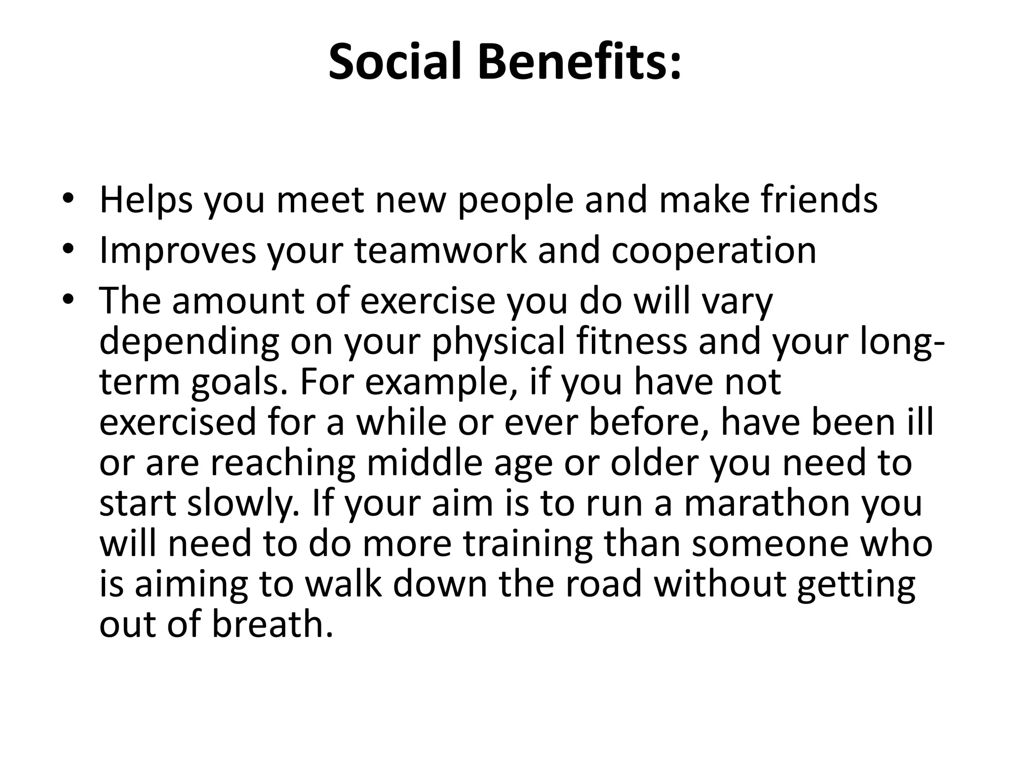 Benefits of exercise | PPTX