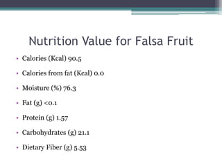 Benefits of Falsa Fruit | PPTX