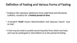 benefits of fasting and physiology of fasting | PPTX