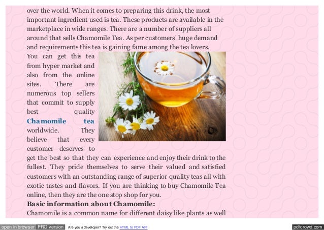 Benefits Of Drinking Chamomile Tea