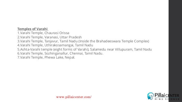 Benefits of goddess varahi - pillaicenter | PDF