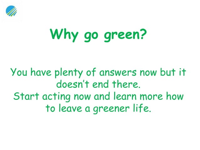 Benefits of going green | PPT