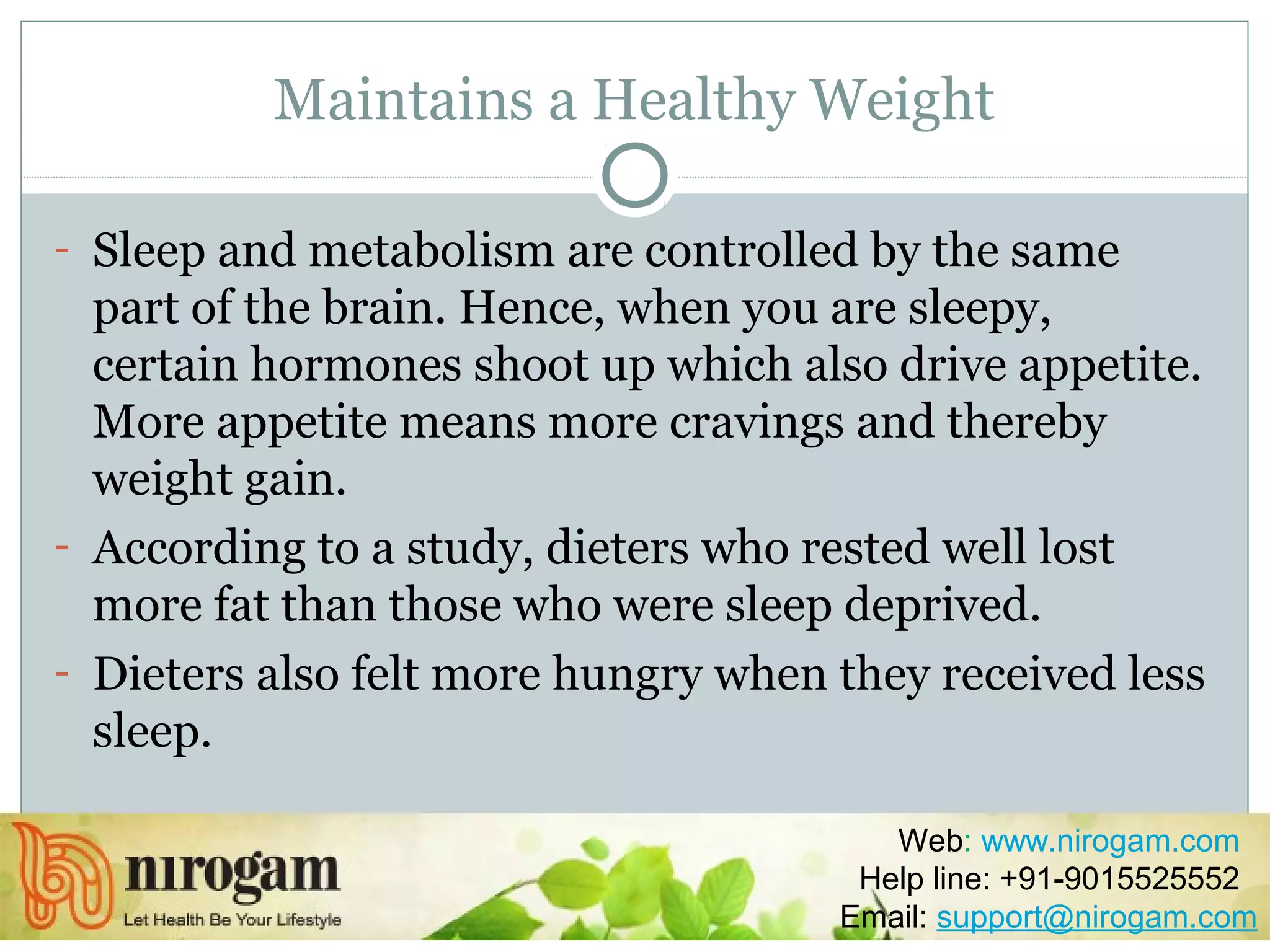 Benefits of a Good Night’s Sleep | PPT
