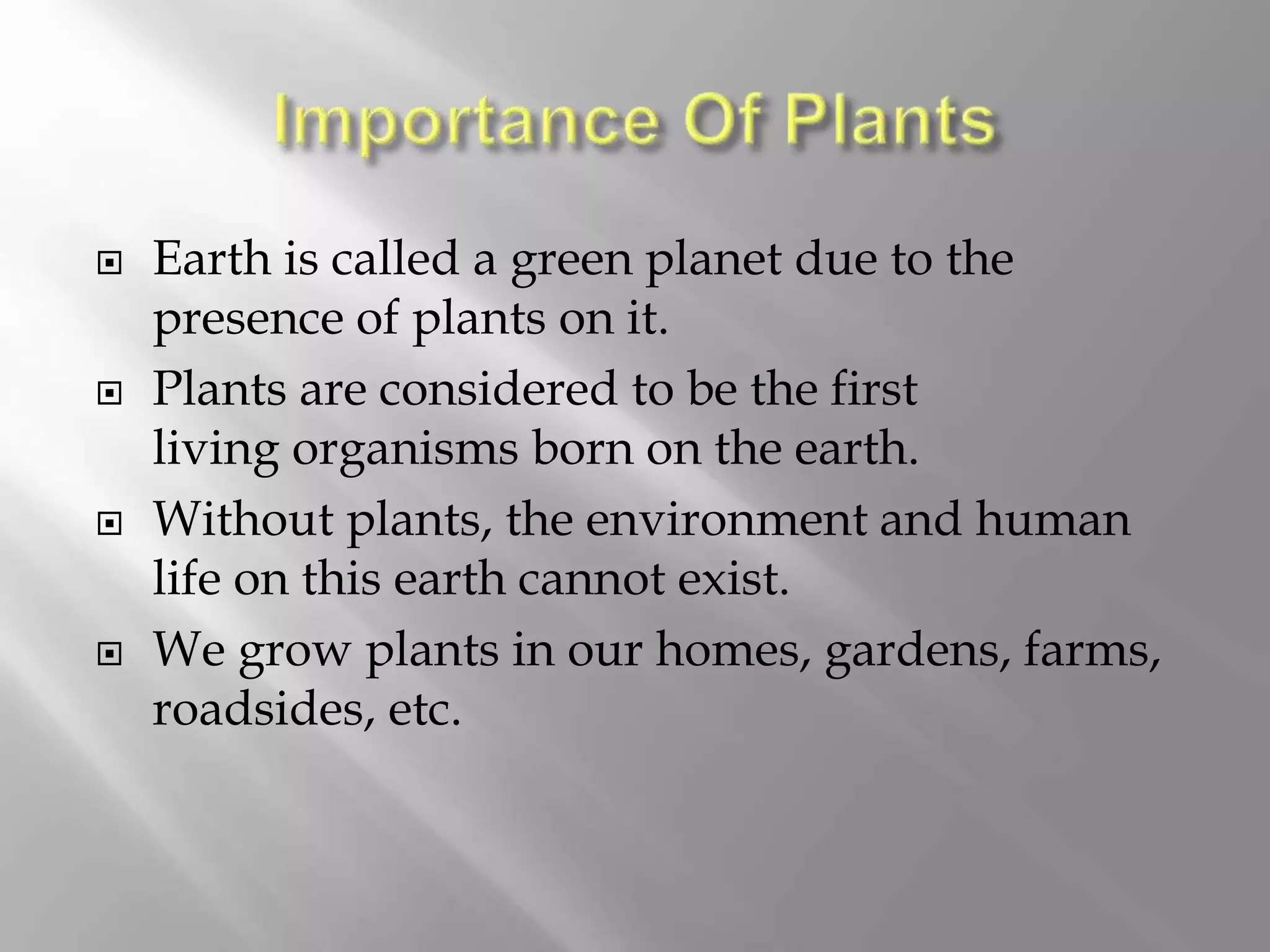 Benefits of growing plants | PPTX