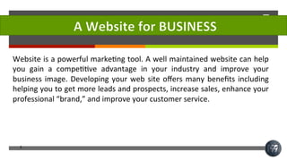 Benefits of having a website presented by 199.design | PPT