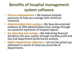 Benefits of hospital management system software | PPTX