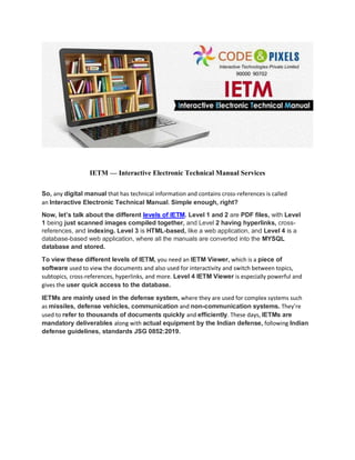 Benefits of IETM The Future of Technical Documentation | PDF