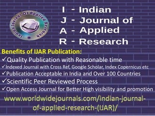Benefits of ijar and ijsr publication | PPT