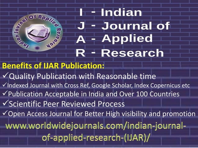 Benefits of ijar and ijsr publication | PPT