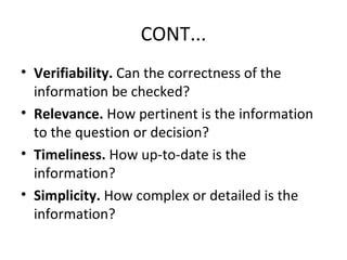 Benefits of information | PPT | Business Administration | Business