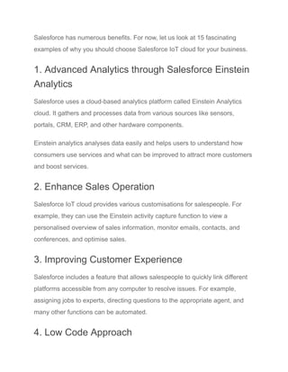 Benefits Of IoT Salesforce.pdf | Cloud Computing | Internet