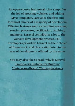 Benefits of laravel development services for new businesses | PDF | Web ...