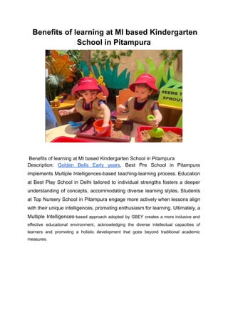 Benefits of learning at MI based Kindergarten School in Pitampura.pdf ...