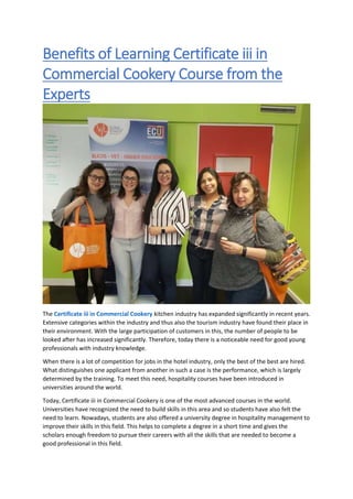 Commercial Cookery Courses | PDF