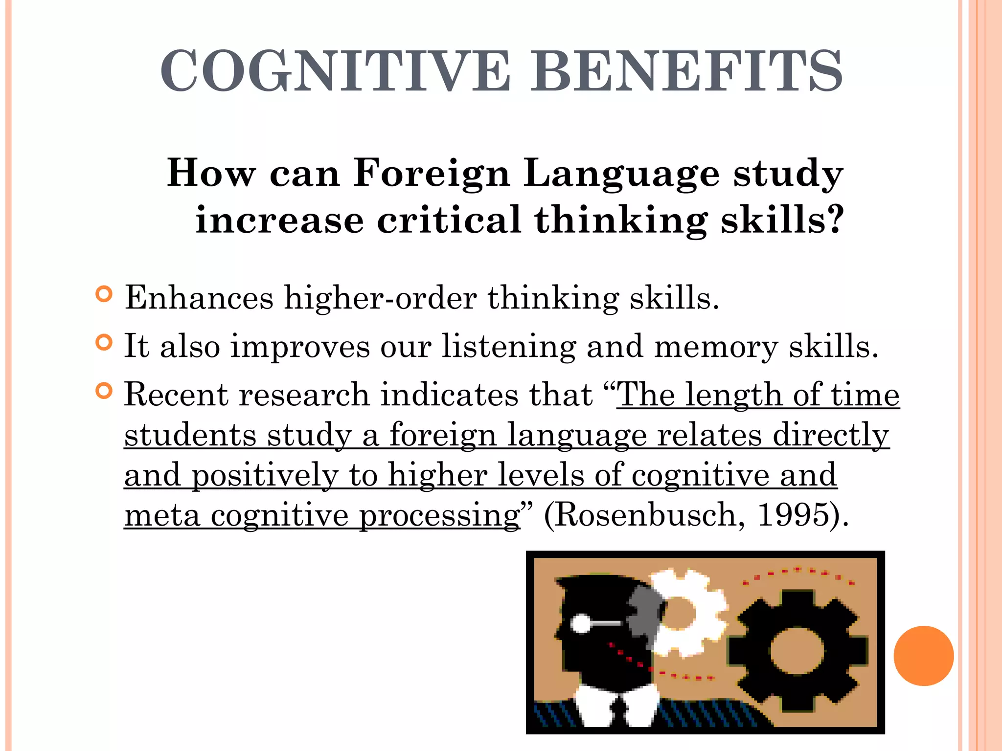 Benefits of learning foreign language | PPT