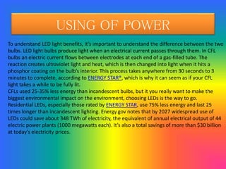 Benefits of led light in human life | PPT
