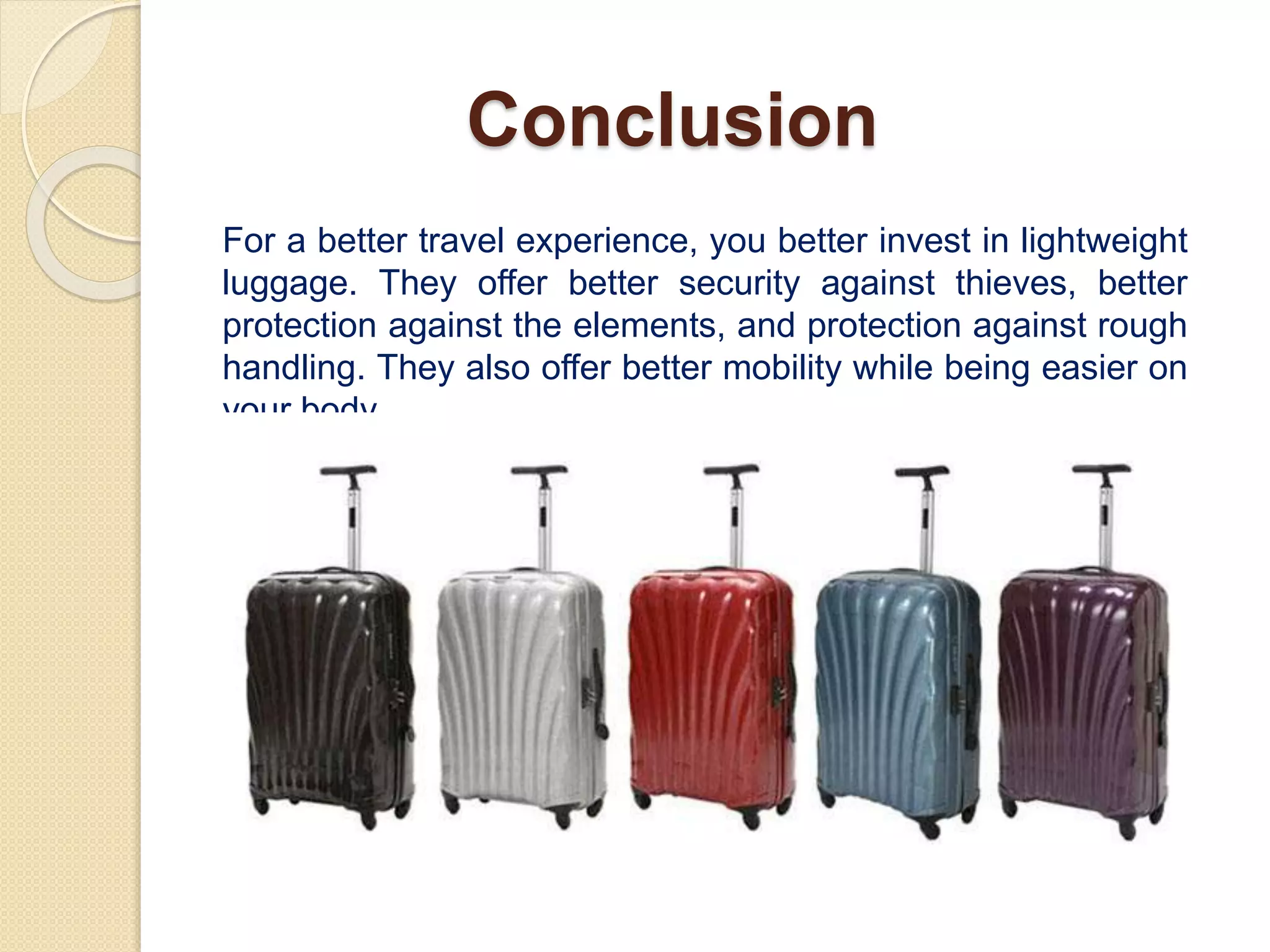 Benefits of Lightweight Travel Luggage | PPSX